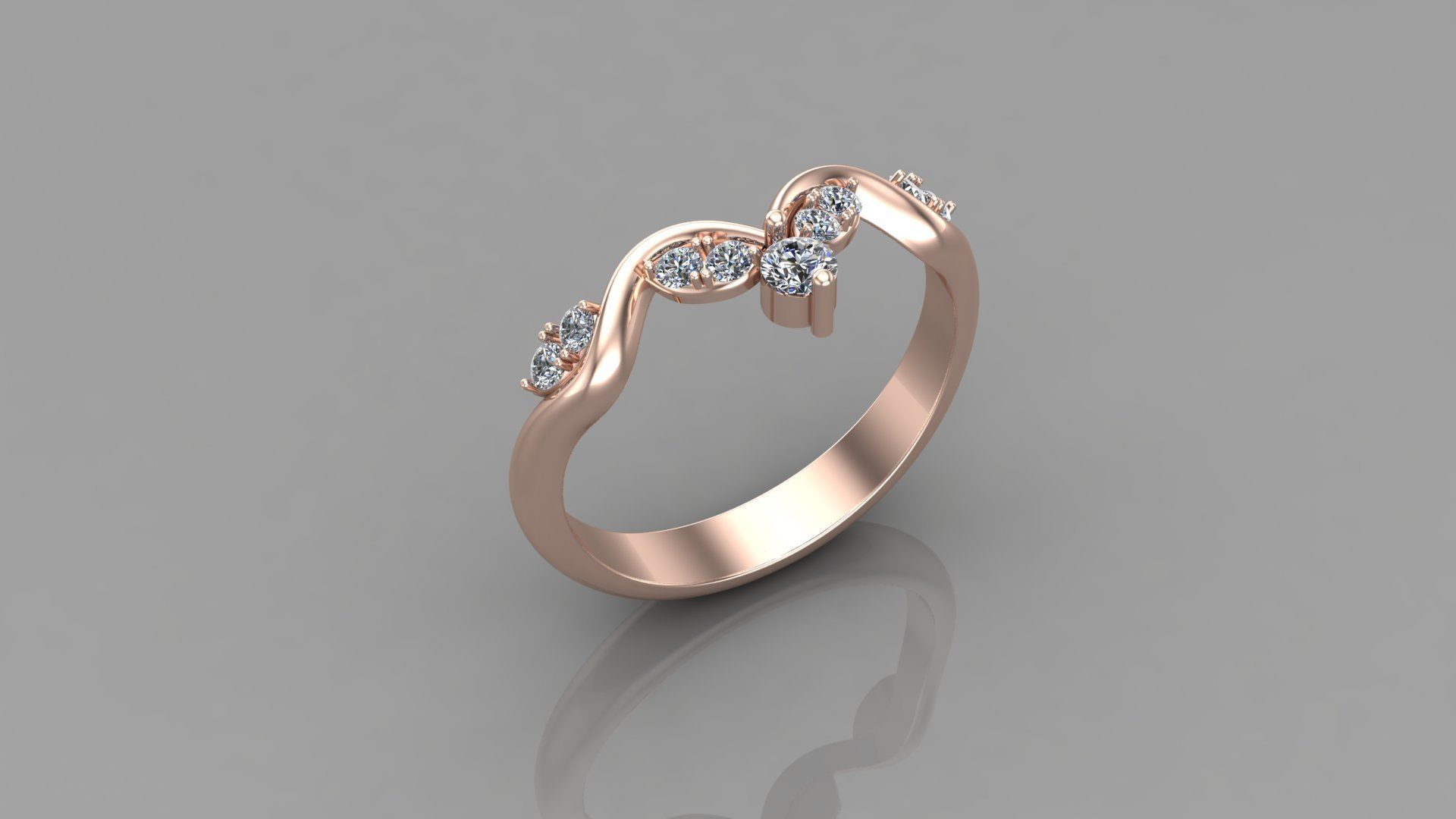 Diamond Ring Cad SR70 3D model 3D printable | CGTrader