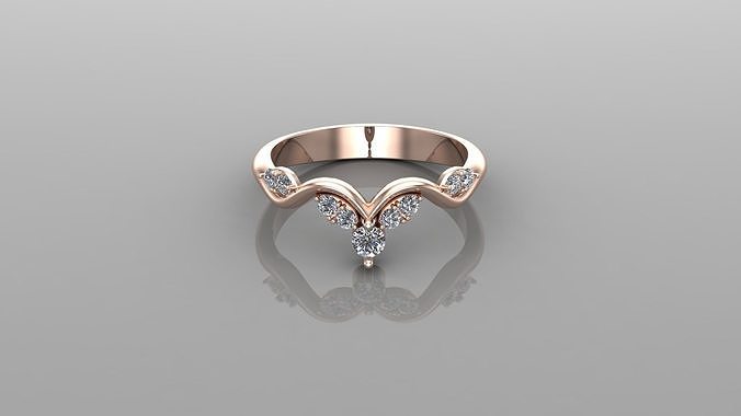 Diamond Ring Cad SR70 3D model 3D printable | CGTrader