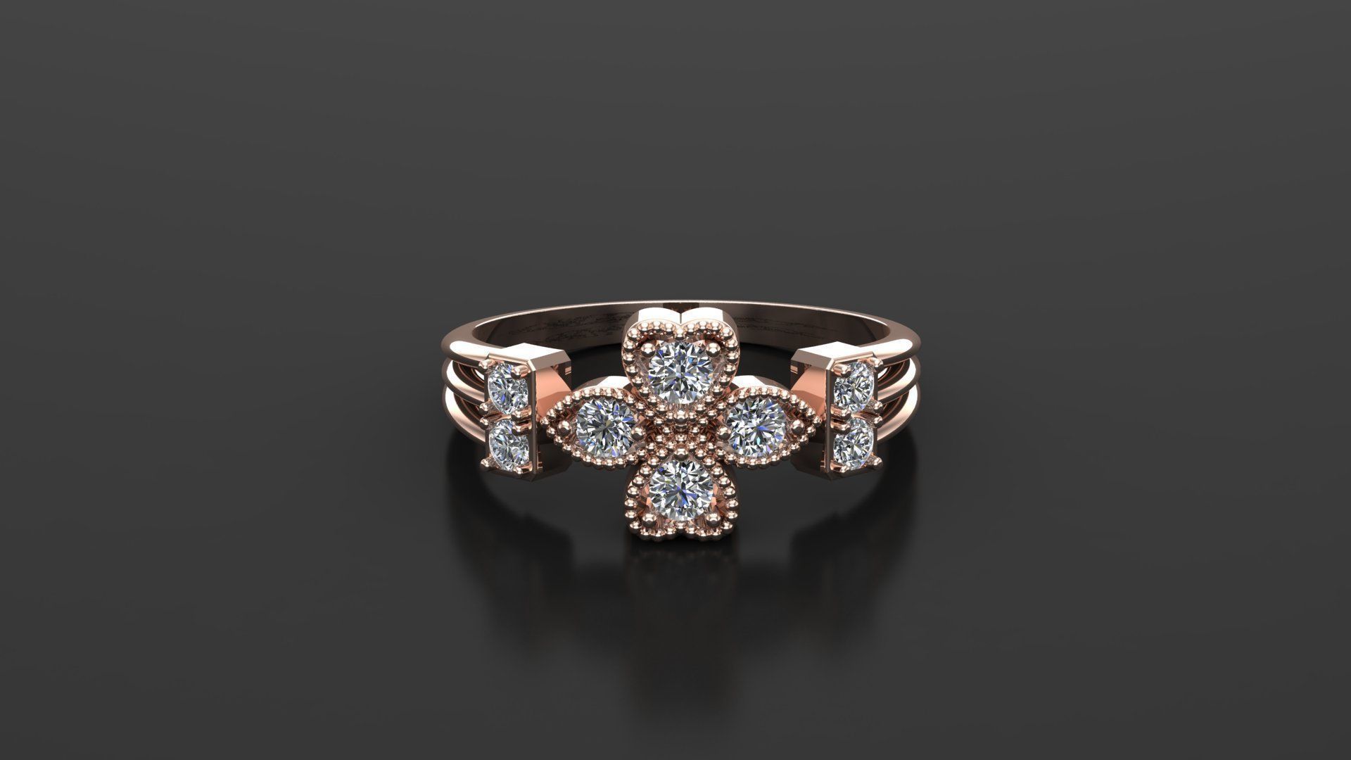 Diamond Ring Cad SR68 3D model 3D printable | CGTrader