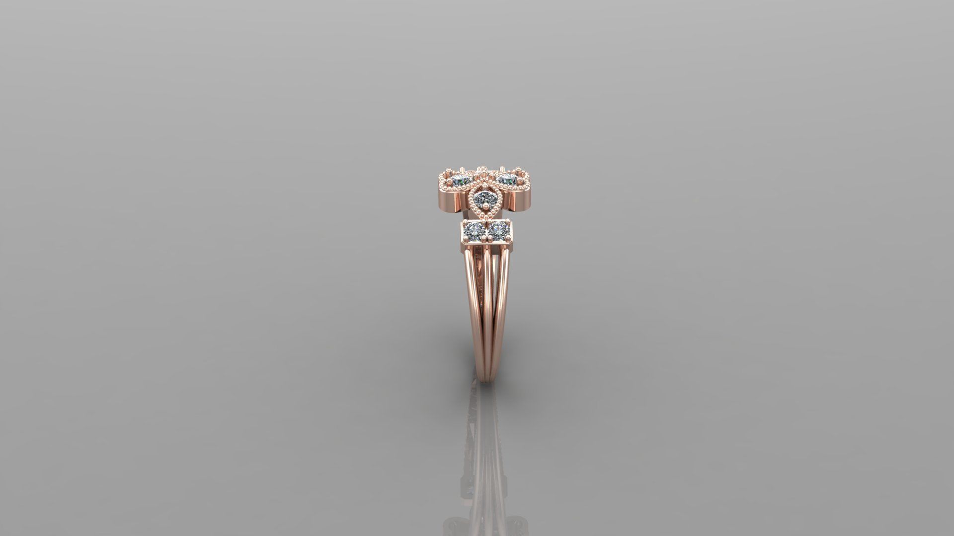 Diamond Ring Cad SR68 3D model 3D printable | CGTrader