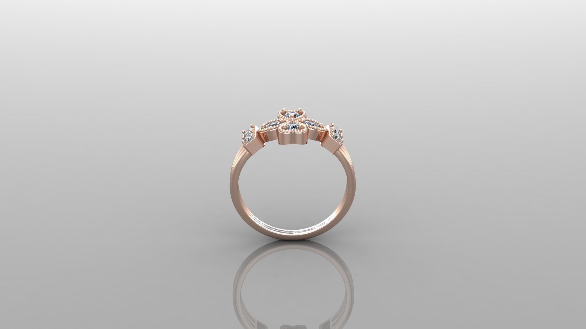 Diamond Ring Cad SR68 3D model 3D printable | CGTrader
