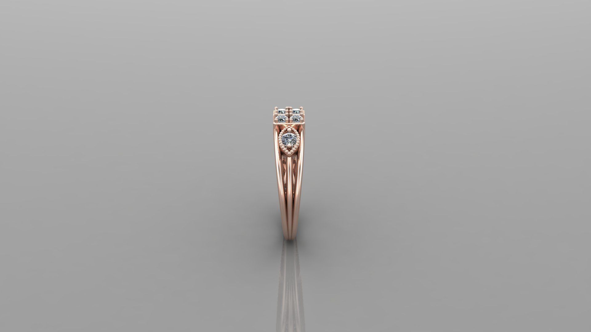 Diamond Ring Cad SR66 3D model 3D printable | CGTrader