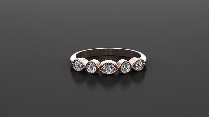 Diamond Ring Cad SR62 3D model 3D printable | CGTrader