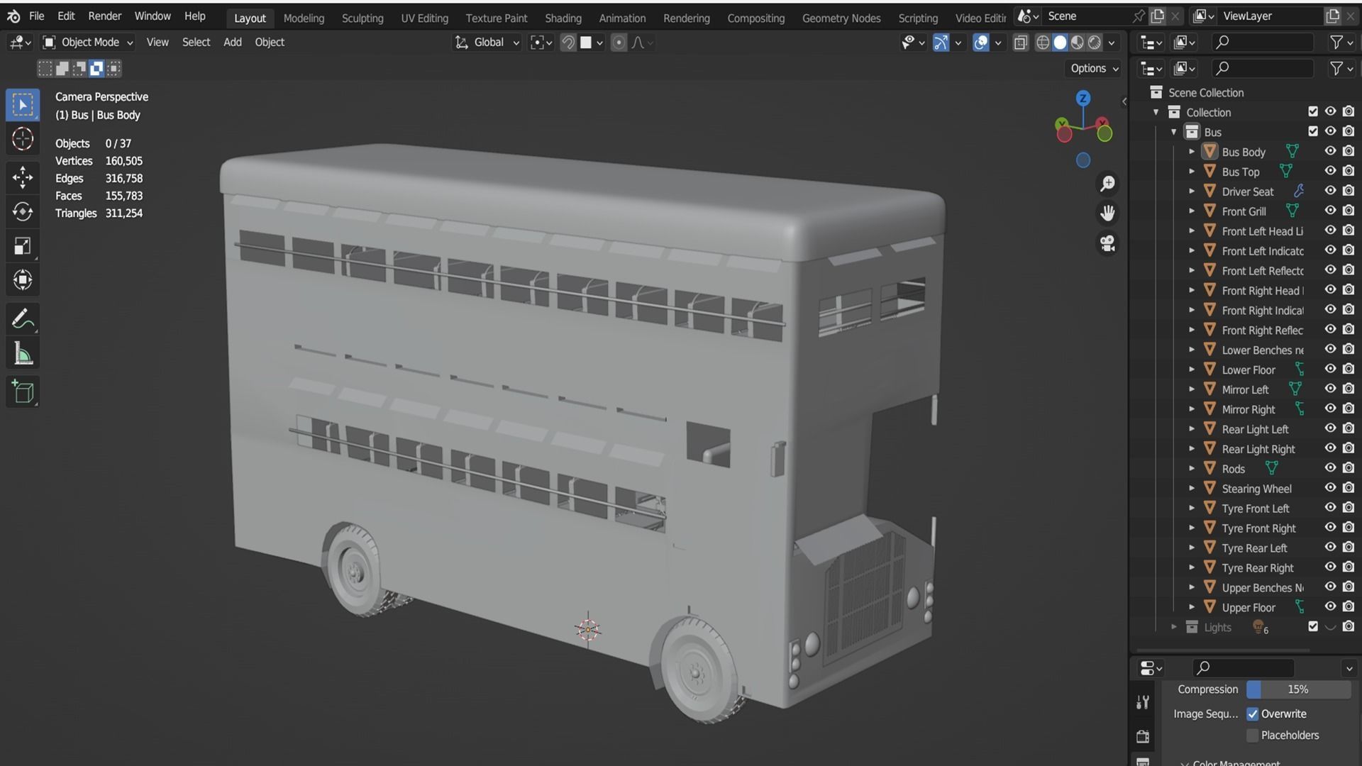 3D model Double Decker Bus of Mumbai City VR / AR / low-poly | CGTrader