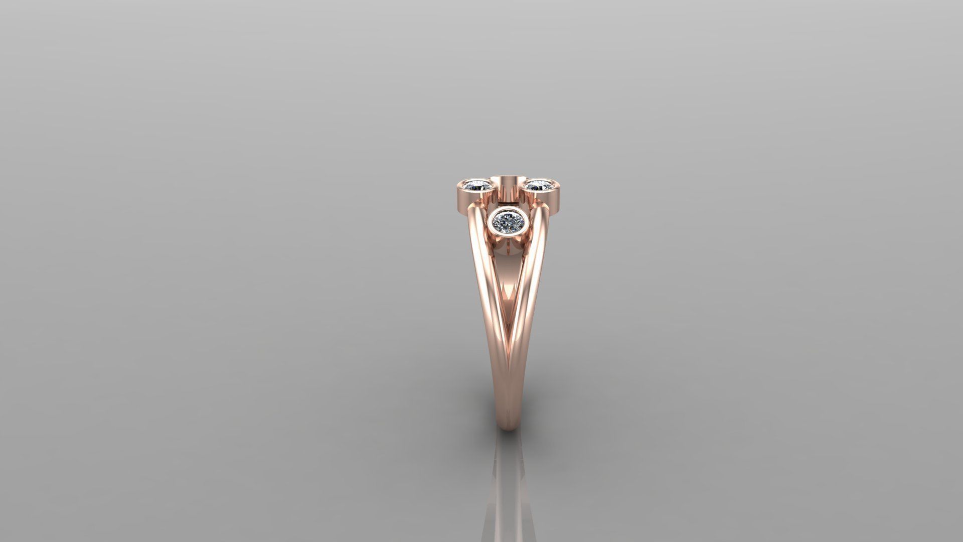 Diamond Ring Cad SR56 3D model 3D printable | CGTrader