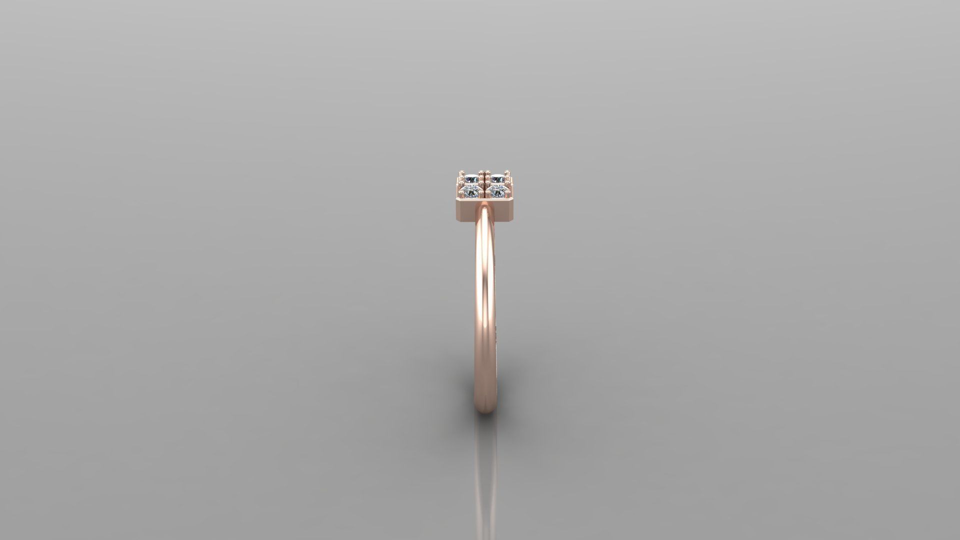 Diamond Ring Cad SR52 3D model 3D printable | CGTrader