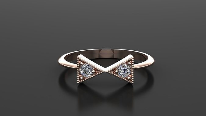 Diamond Ring Cad SR42 3D model 3D printable | CGTrader