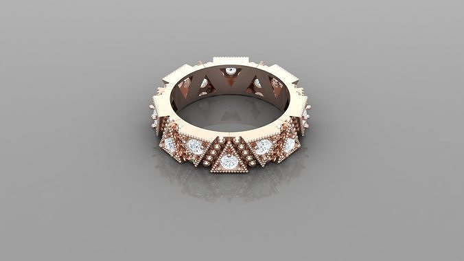 Diamond Ring Cad SR38 3D model 3D printable | CGTrader