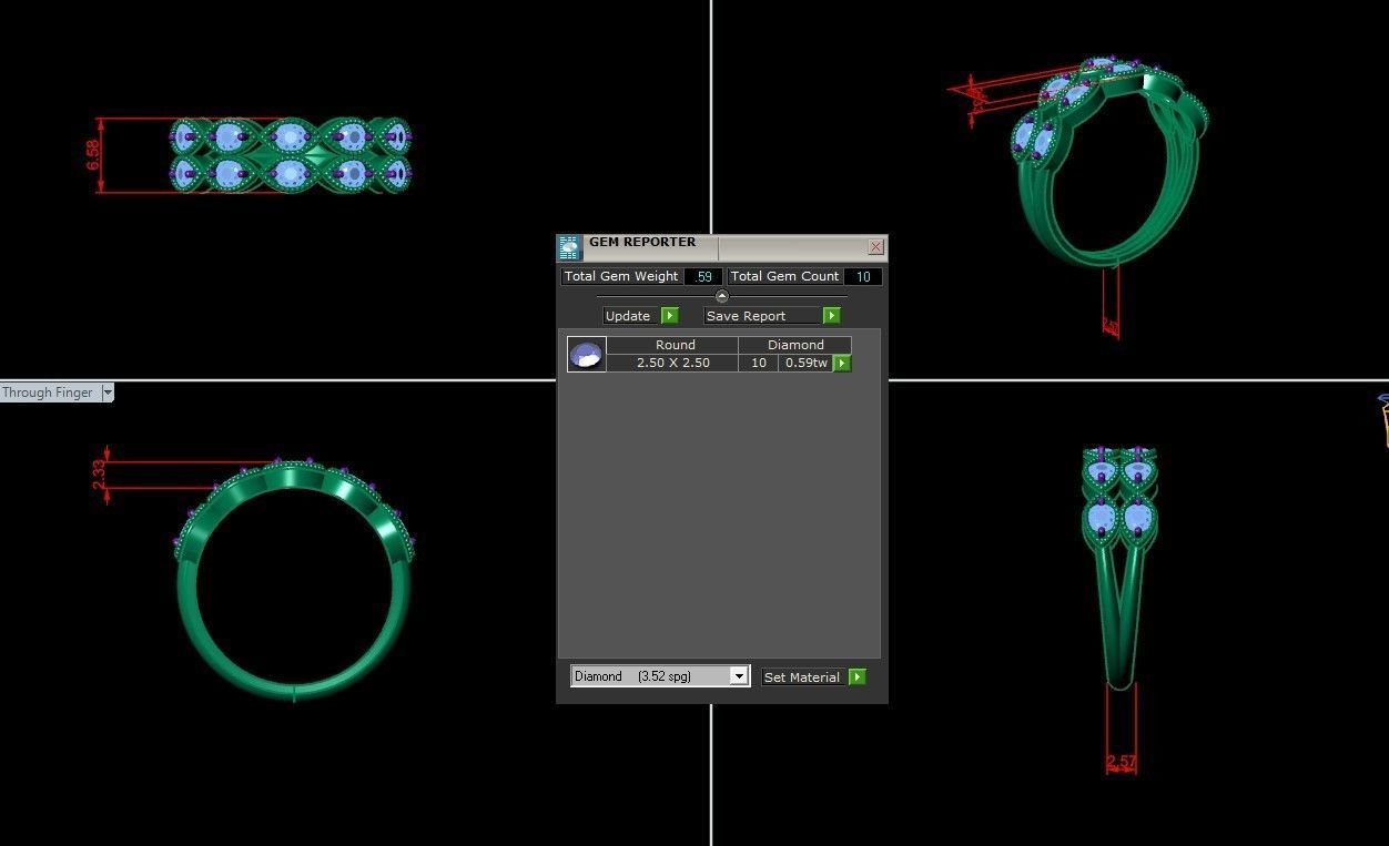 Diamond Ring Cad SR22 3D model 3D printable | CGTrader