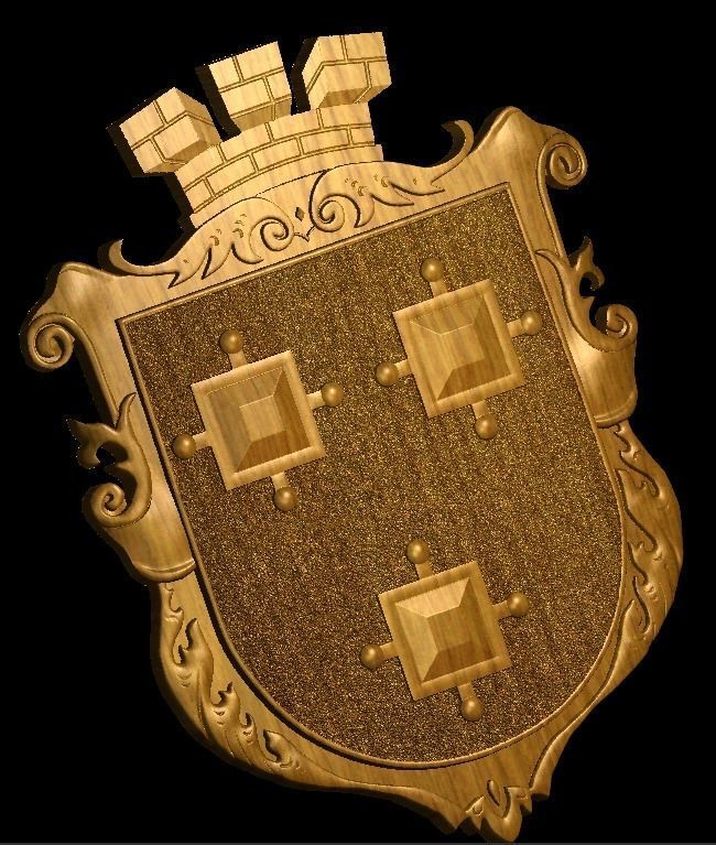Coat of Arms of Kamianka-Buzka Town 3D model 3D printable | CGTrader