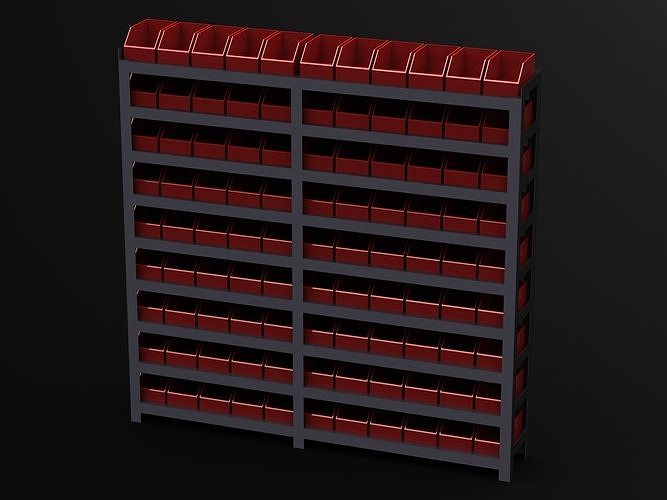 Material Tool Box W Iron Shelf 3D model rigged | CGTrader