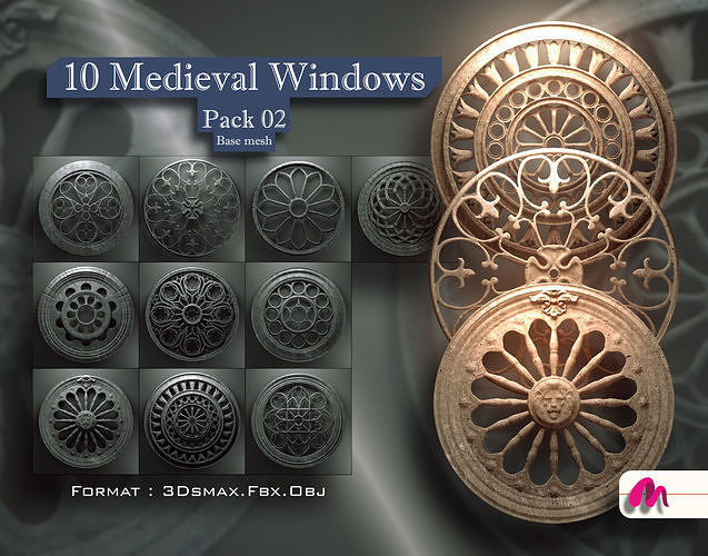10 Medieval Windows Pack 02 3D model | CGTrader