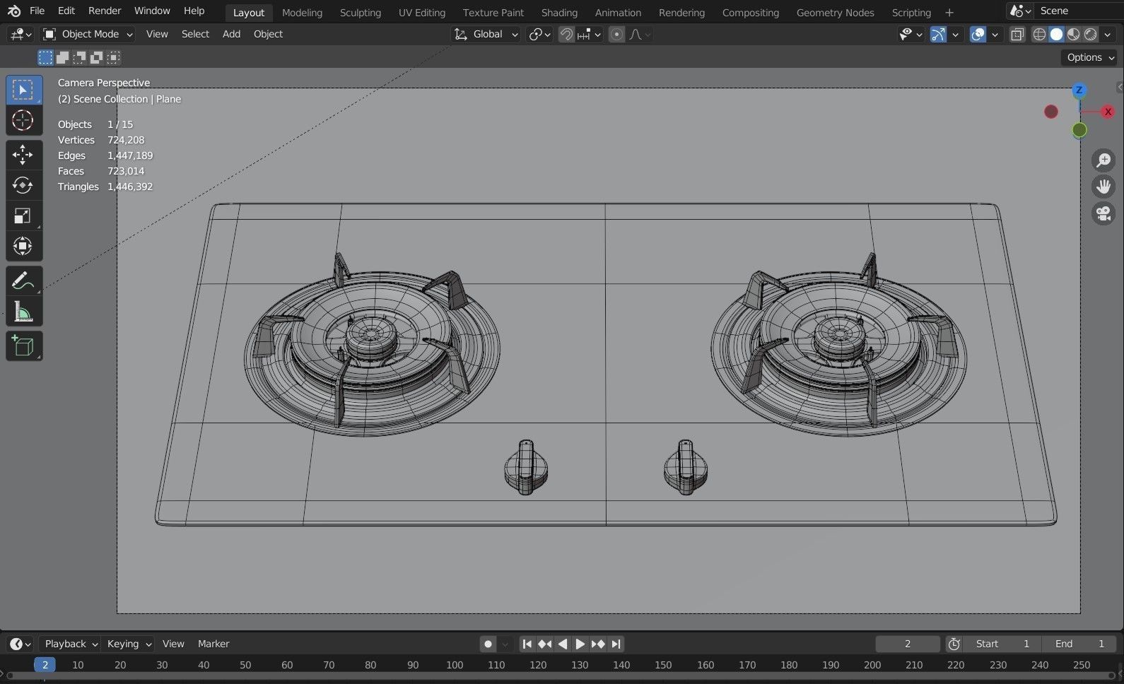 Gas Hob 3D Model- Realistic and Customizable 3D model | CGTrader