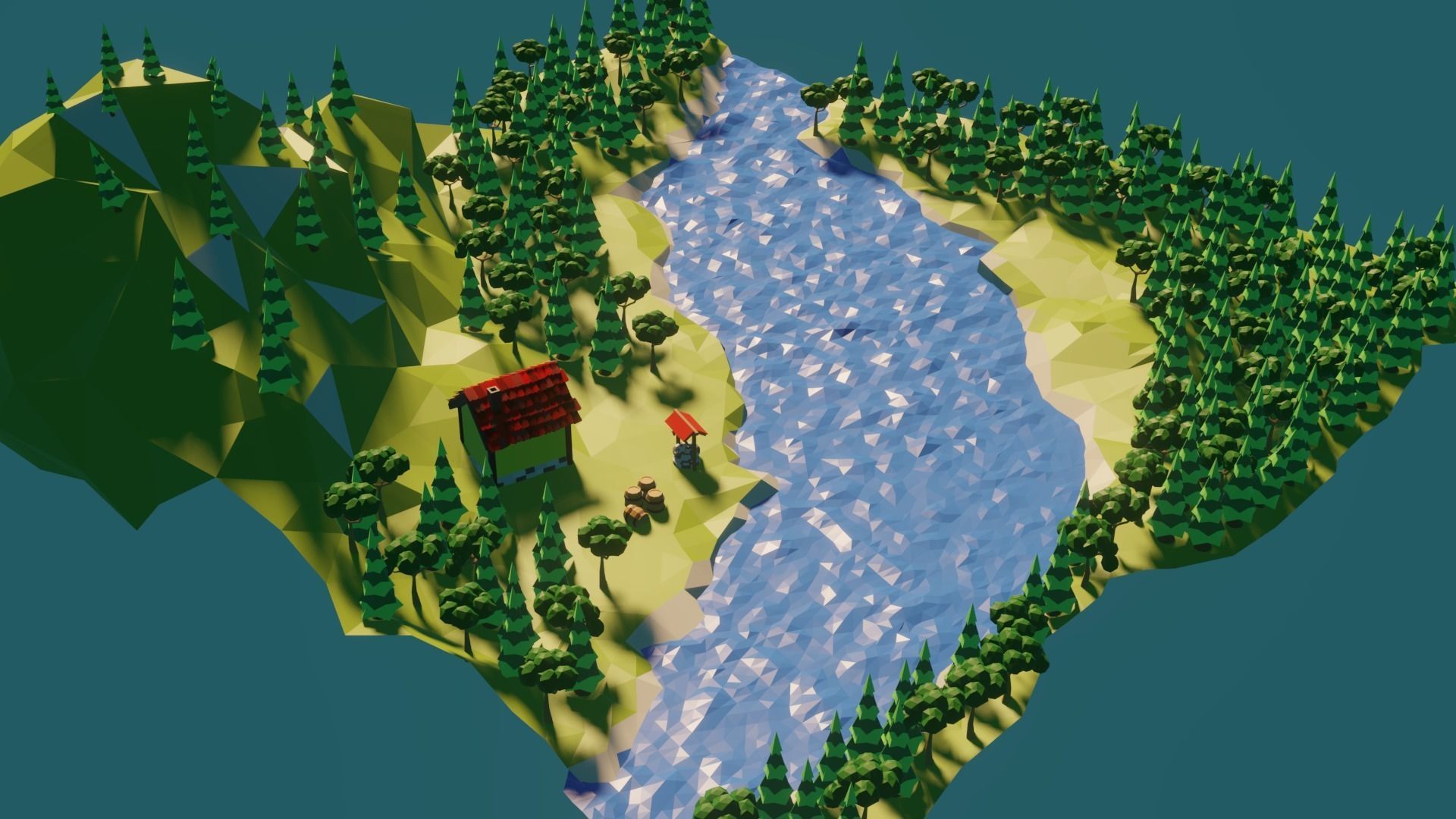 Low Poly Forest free VR / AR / low-poly 3D model | CGTrader