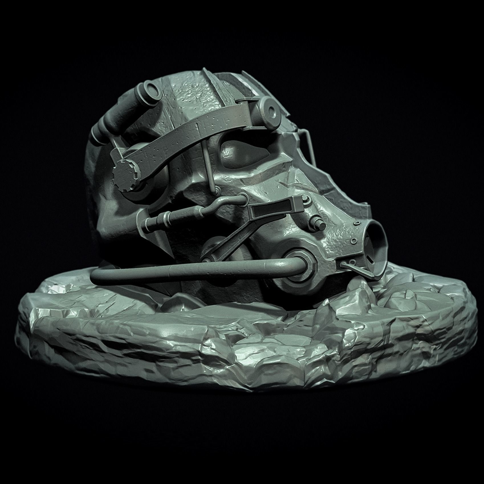 Power Armor T60 Helmet from Fallout - 3D Print File 3D model 3D ...