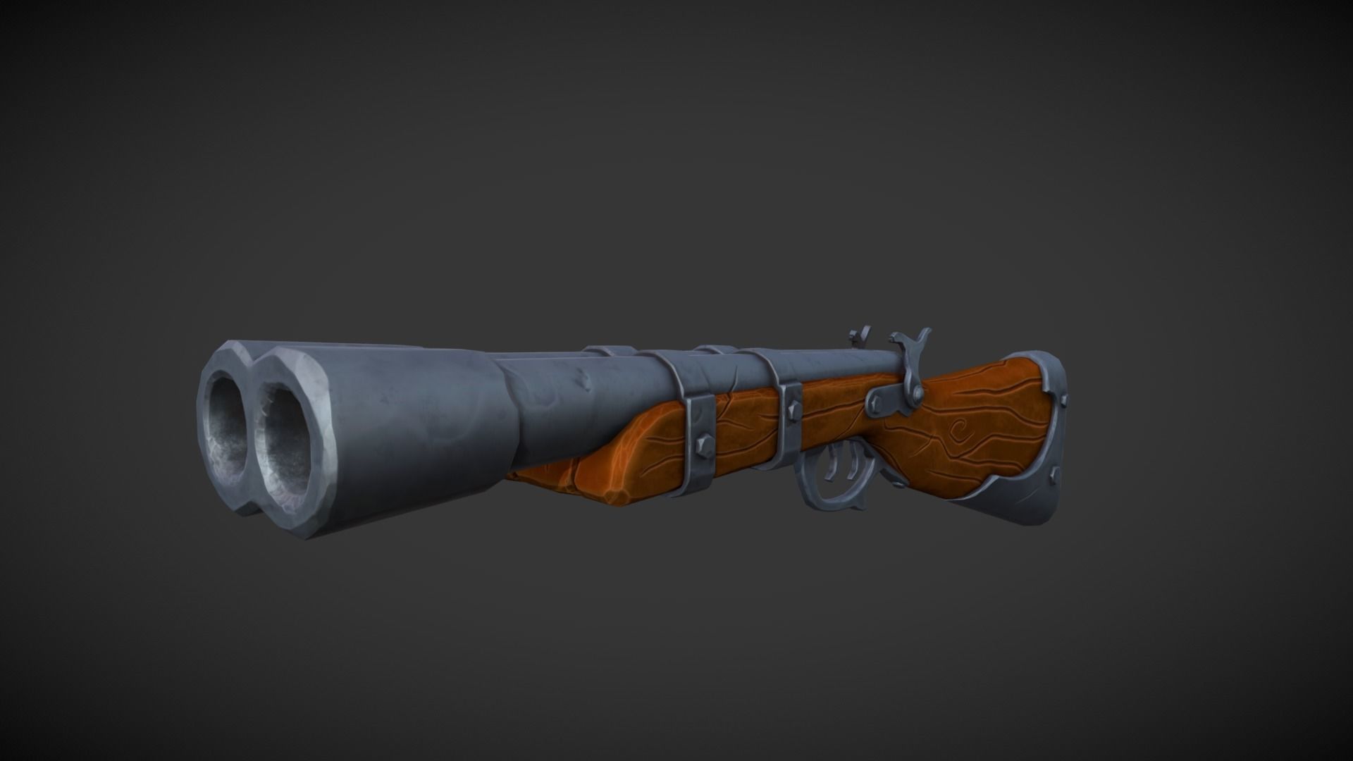3D model Stylized Double Barrel Shotgun VR / AR / low-poly | CGTrader