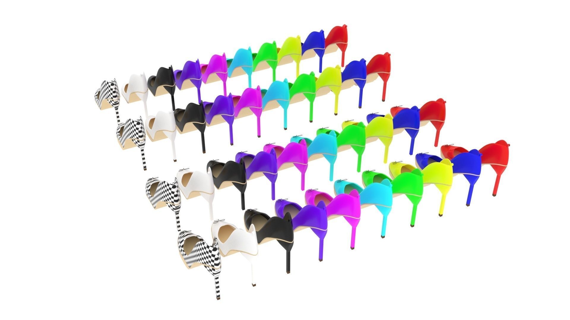 High Heeled Shoes Set 3D model | CGTrader