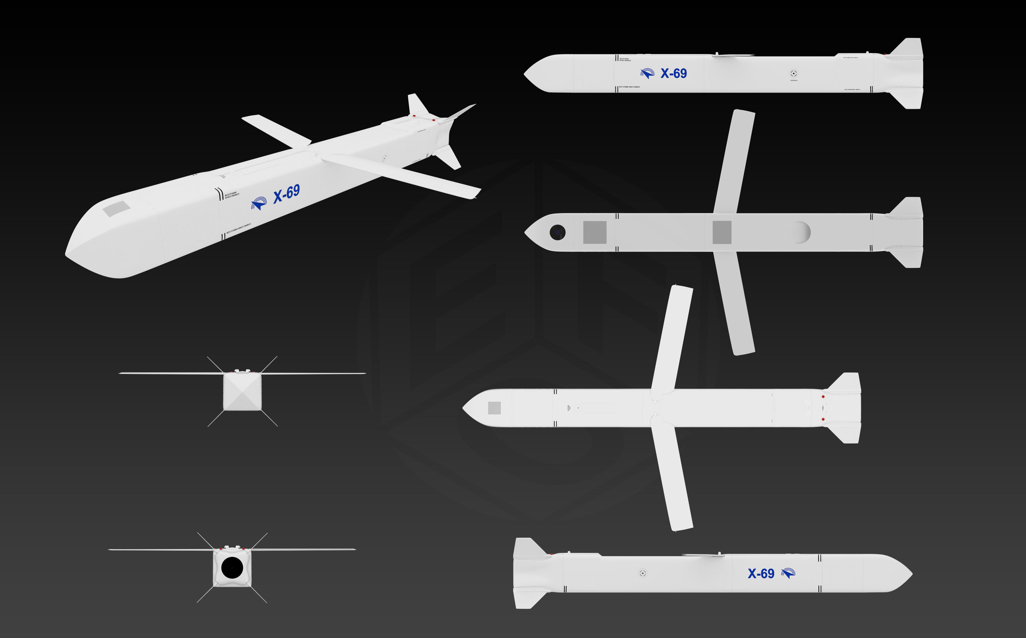 Kh-69 - X-69 stealth cruise missile 3D model animated | CGTrader