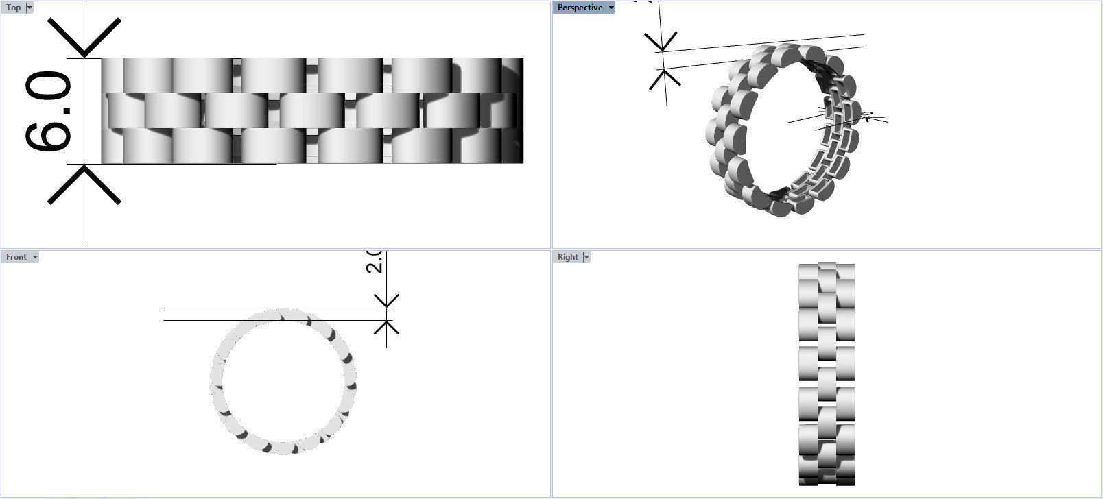 wedding ring - separate links 3D model 3D printable | CGTrader