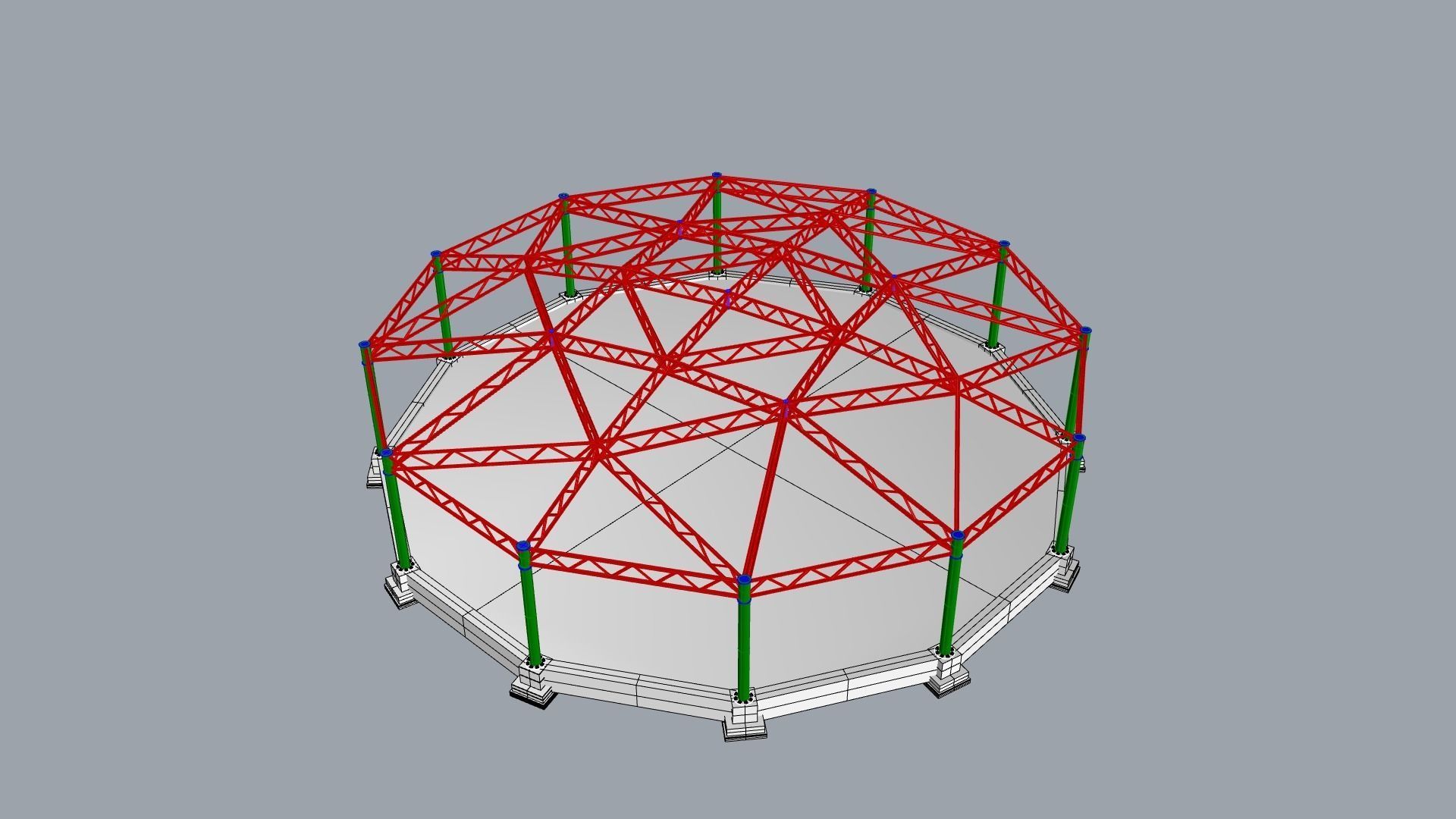 Truss beam - Spherical roof model 3D model | CGTrader