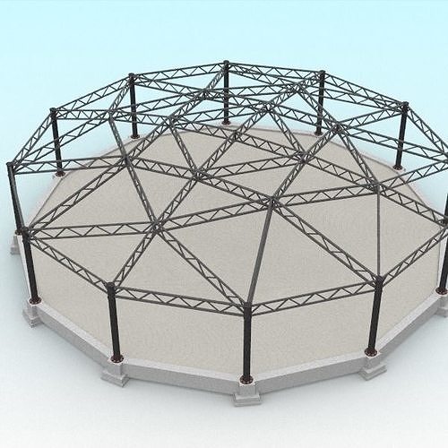 Truss beam - Spherical roof model 3D model | CGTrader