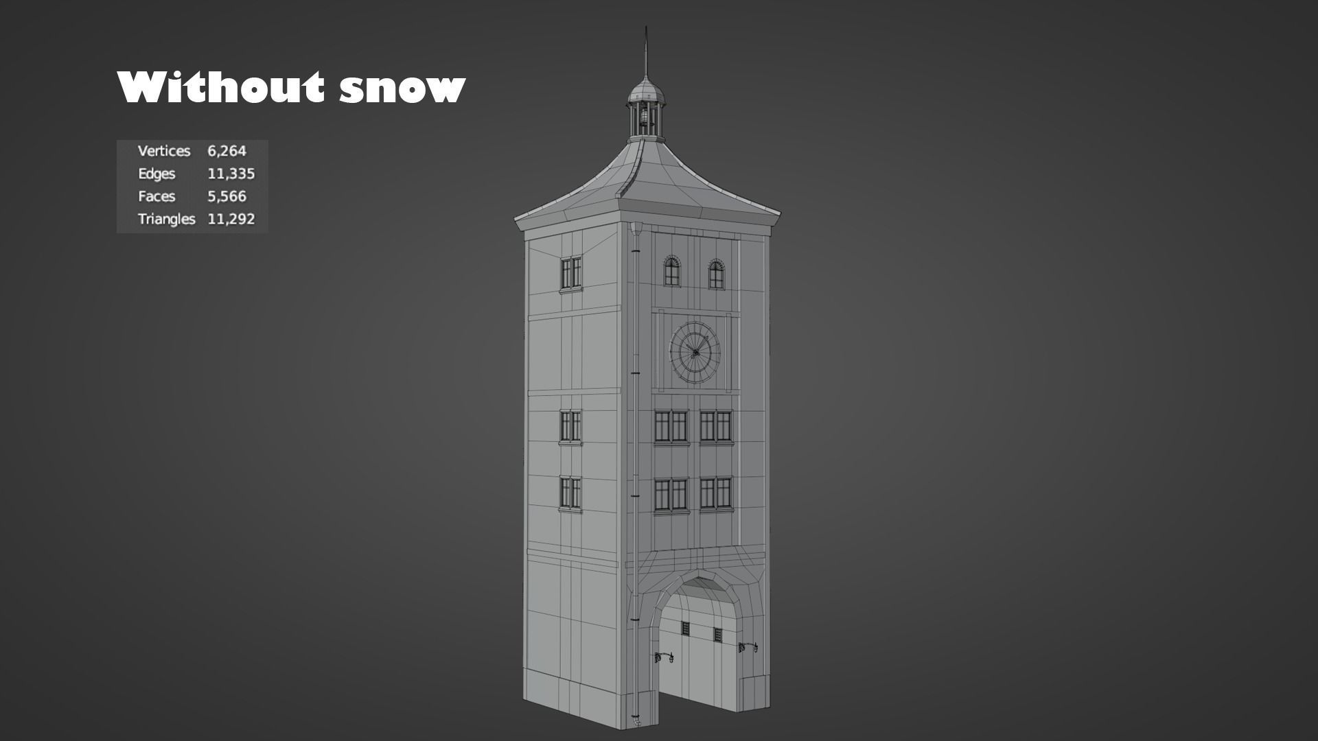 German Clock tower 3D model | CGTrader
