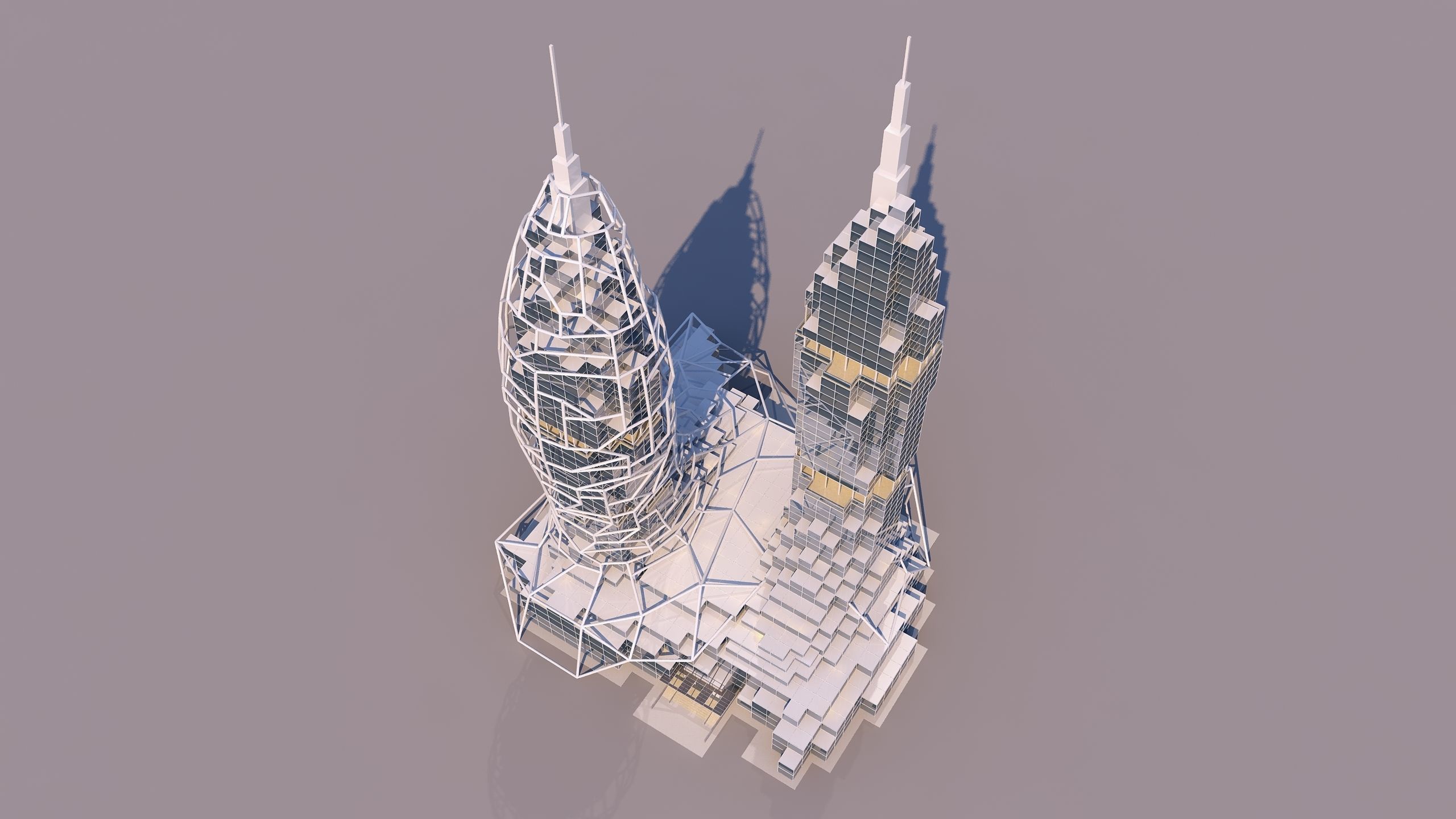 0185 - Skyscraper Architecture 3D Project - 2D Drawings 3D model | CGTrader