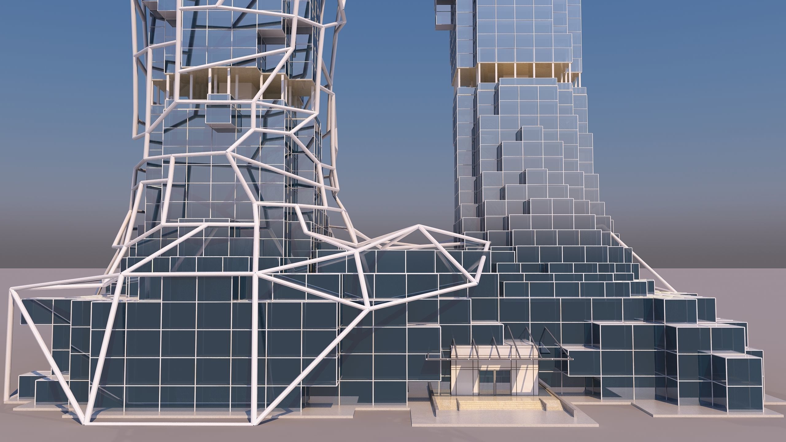 0185 - Skyscraper Architecture 3D Project - 2D Drawings 3D model | CGTrader