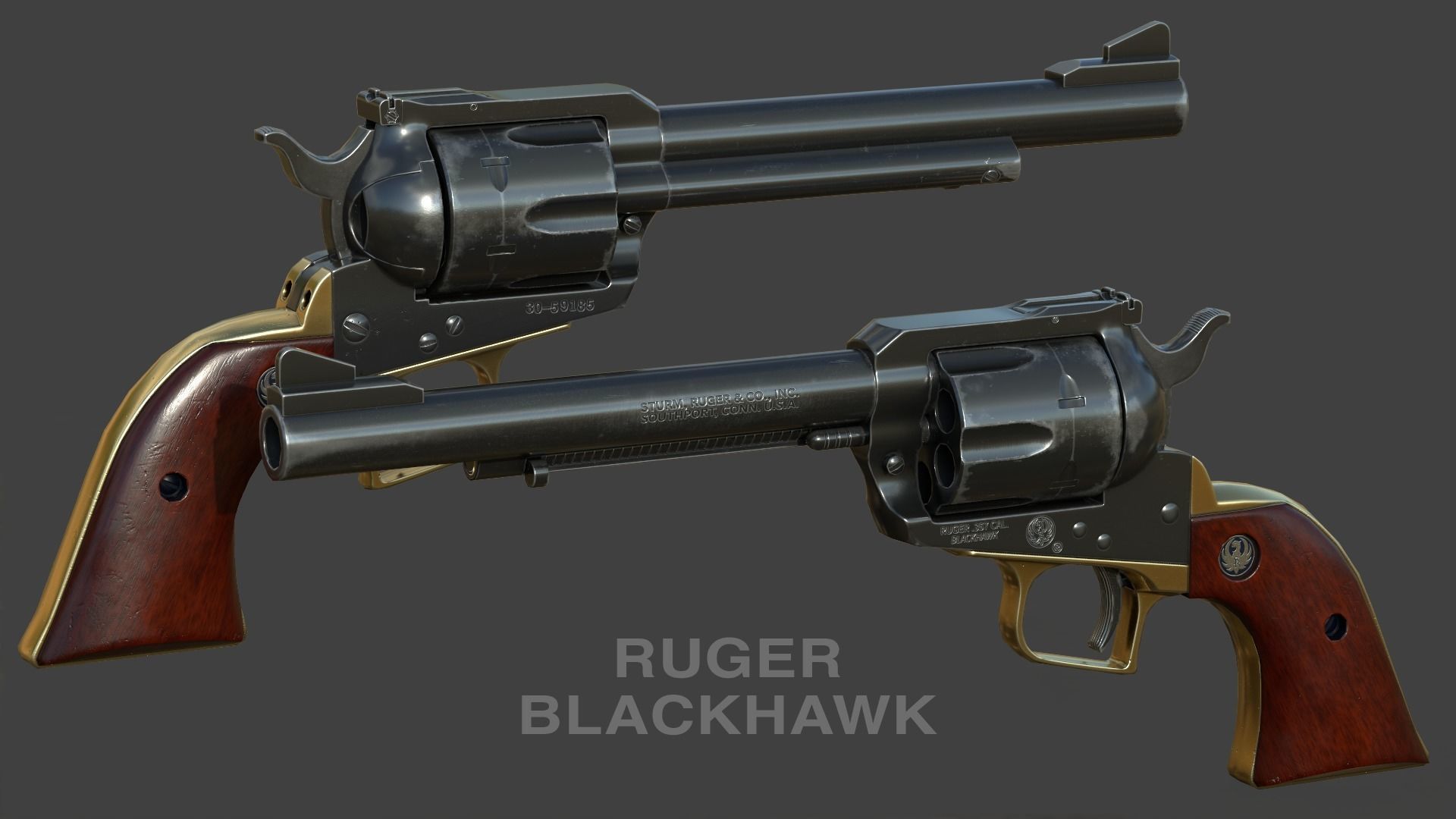3D model Revolver Ruger Blackhawk VR / AR / low-poly | CGTrader