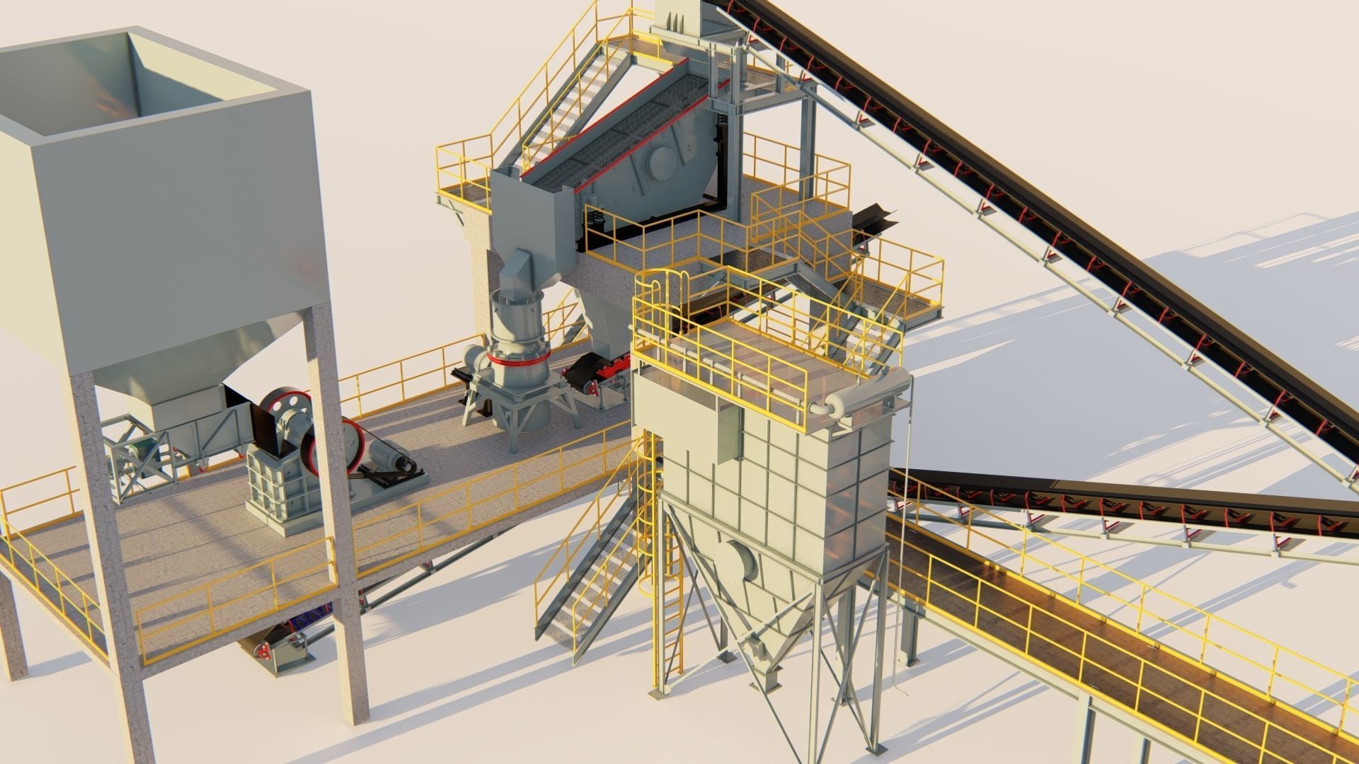 gold mining crushing section 3D model | CGTrader