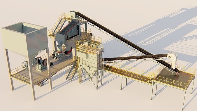 gold mining crushing section 3D model | CGTrader