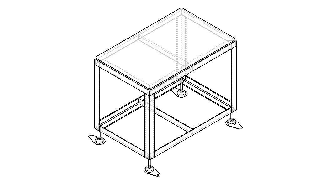 Angle Iron Table Frame 3D model rigged | CGTrader