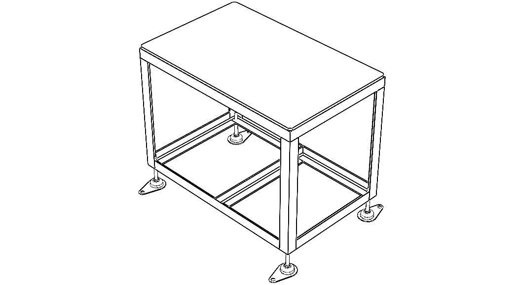 Angle Iron Table Frame 3D model rigged | CGTrader