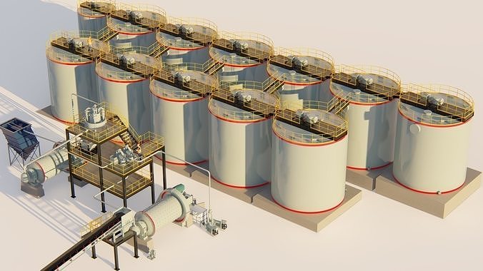 Gold mining leaching section 3D model | CGTrader