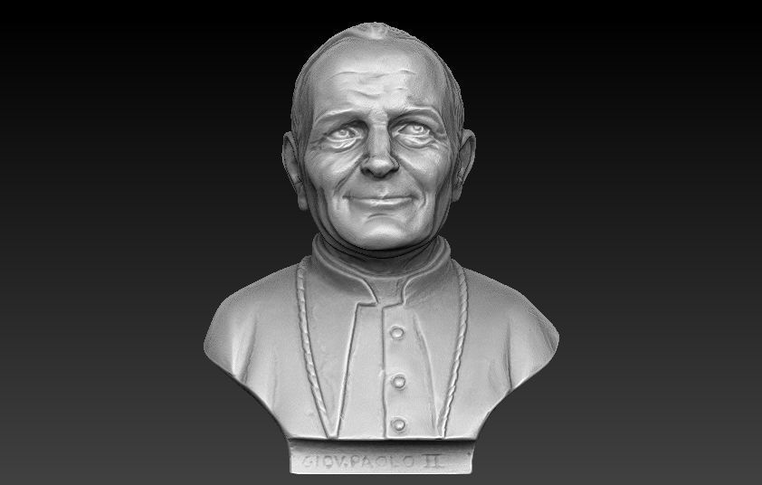 Pope John Paul Bust 3D model 3D printable | CGTrader