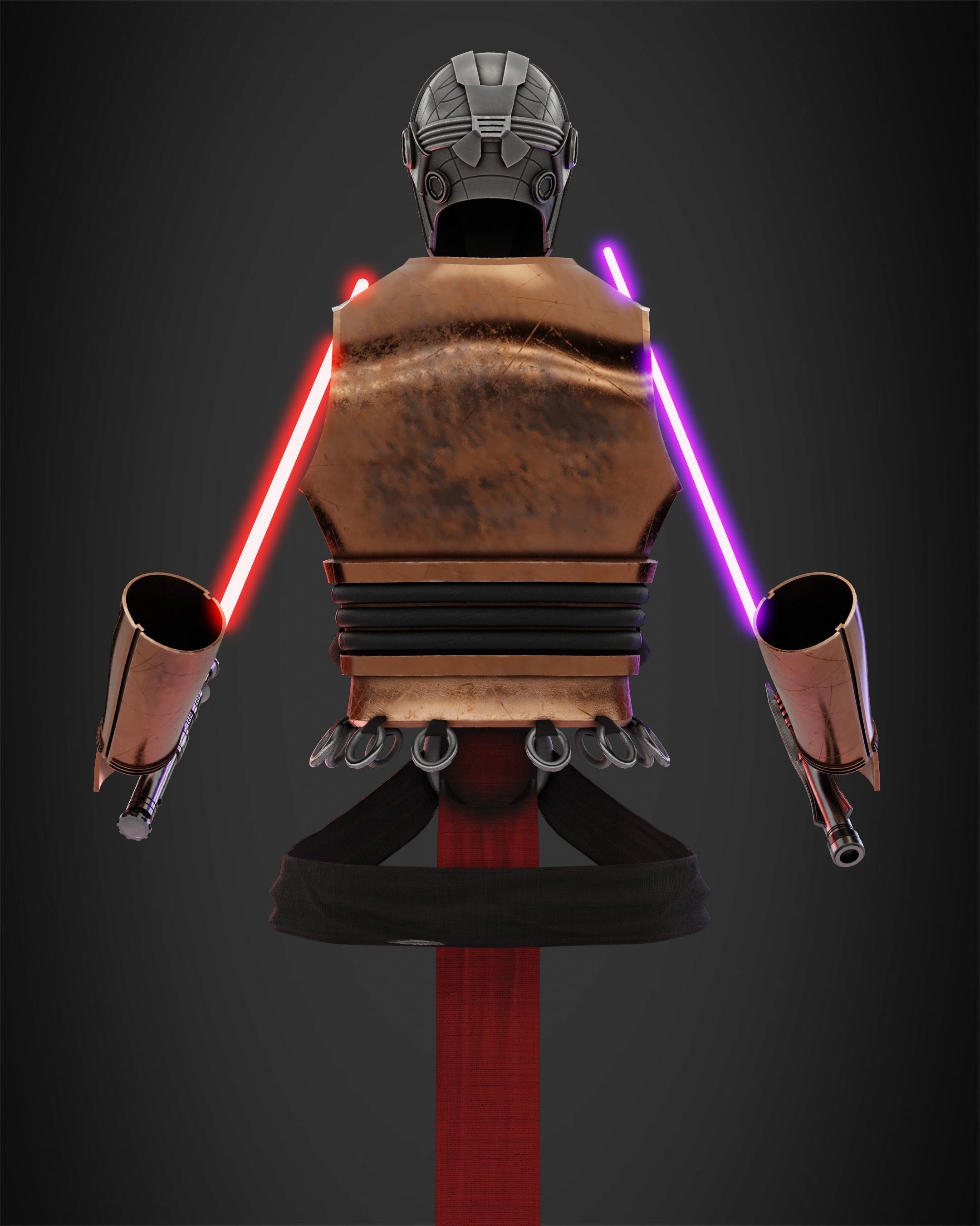 Star Wars Darth Revan Full Armor and Lightsabers for Cosplay 3D Model ...