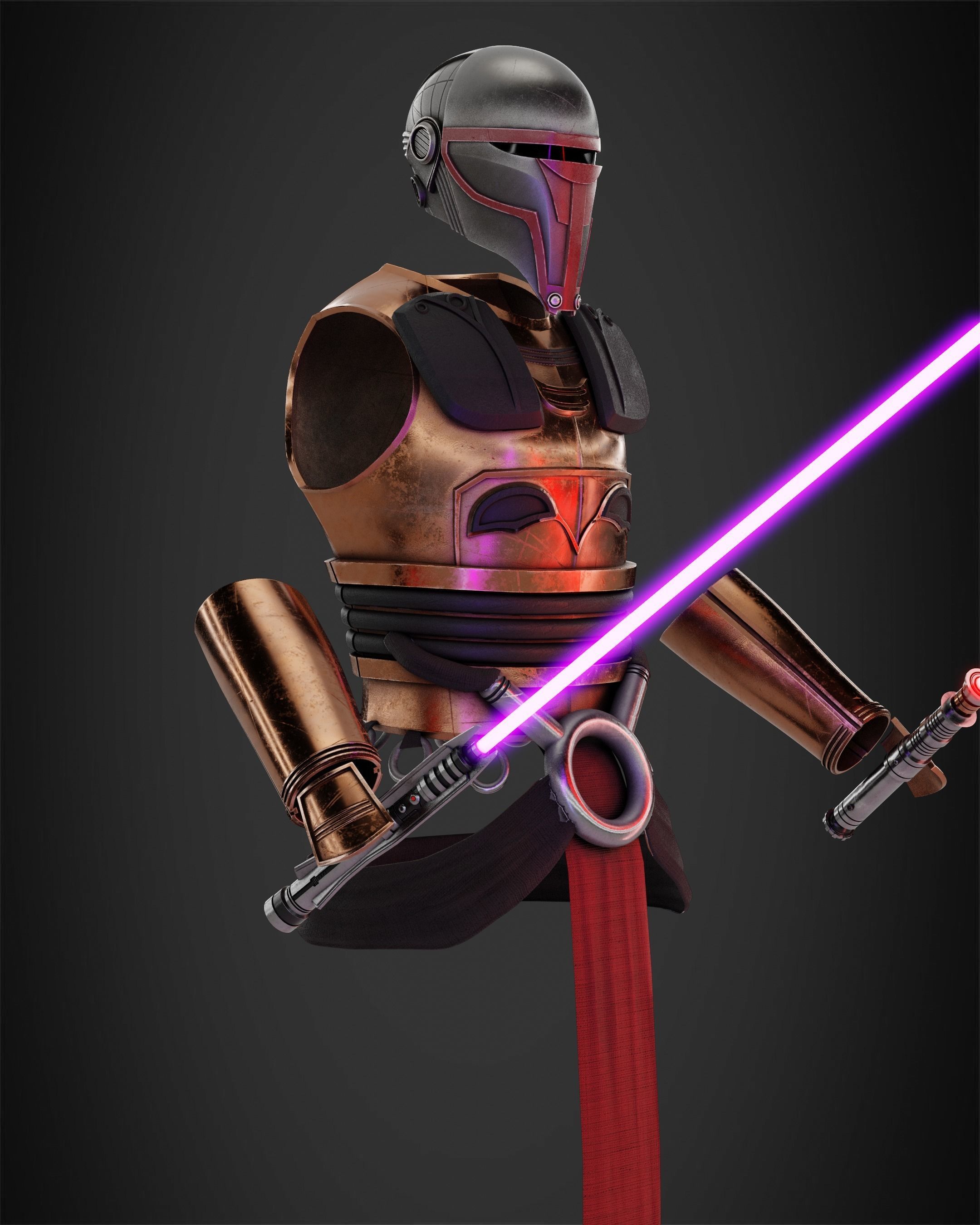 Star Wars Darth Revan Full Armor and Lightsabers for Cosplay 3D Model ...