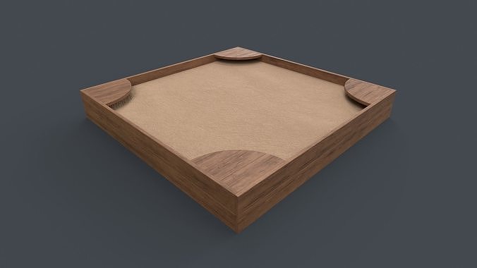 3D model PBR Outdoor Wooden Sandbox Square A VR / AR / low-poly | CGTrader