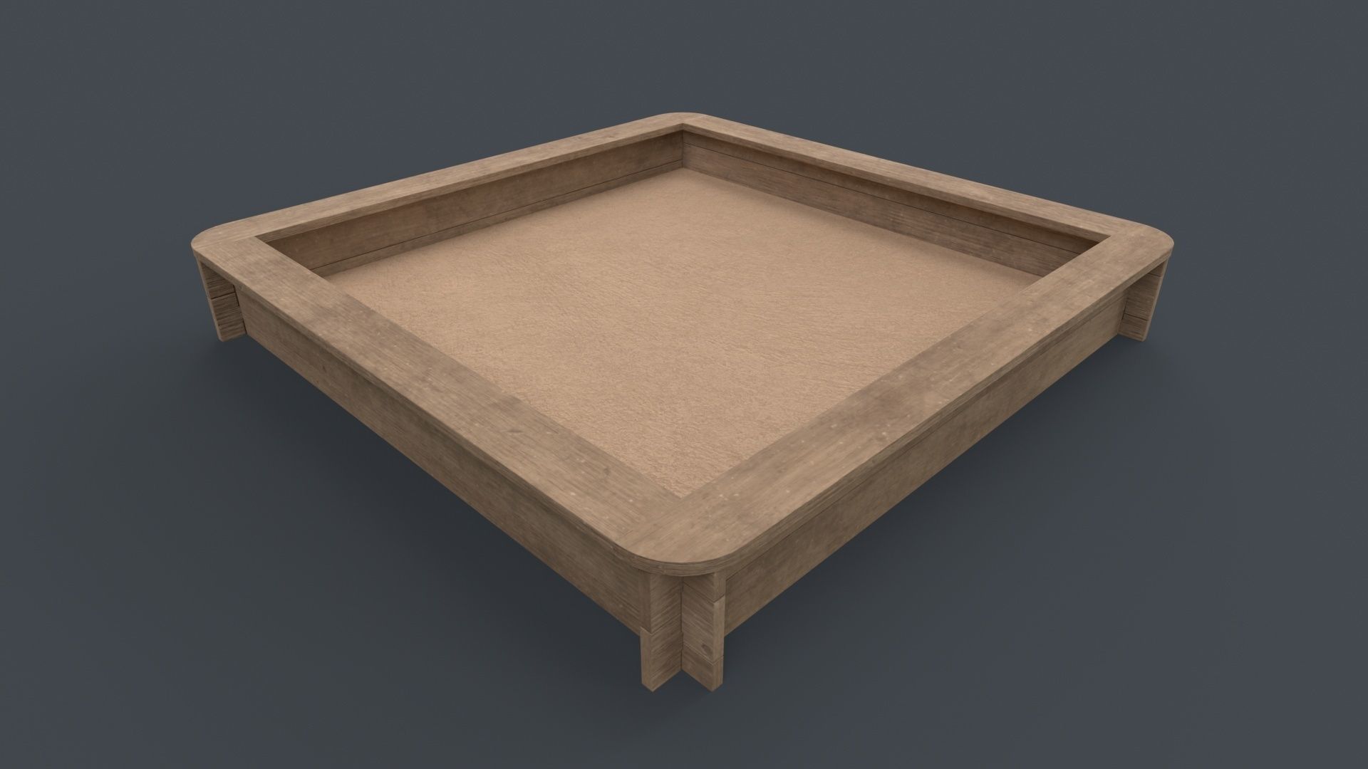 3D model PBR Outdoor Wooden Sandbox Square B VR / AR / low-poly | CGTrader
