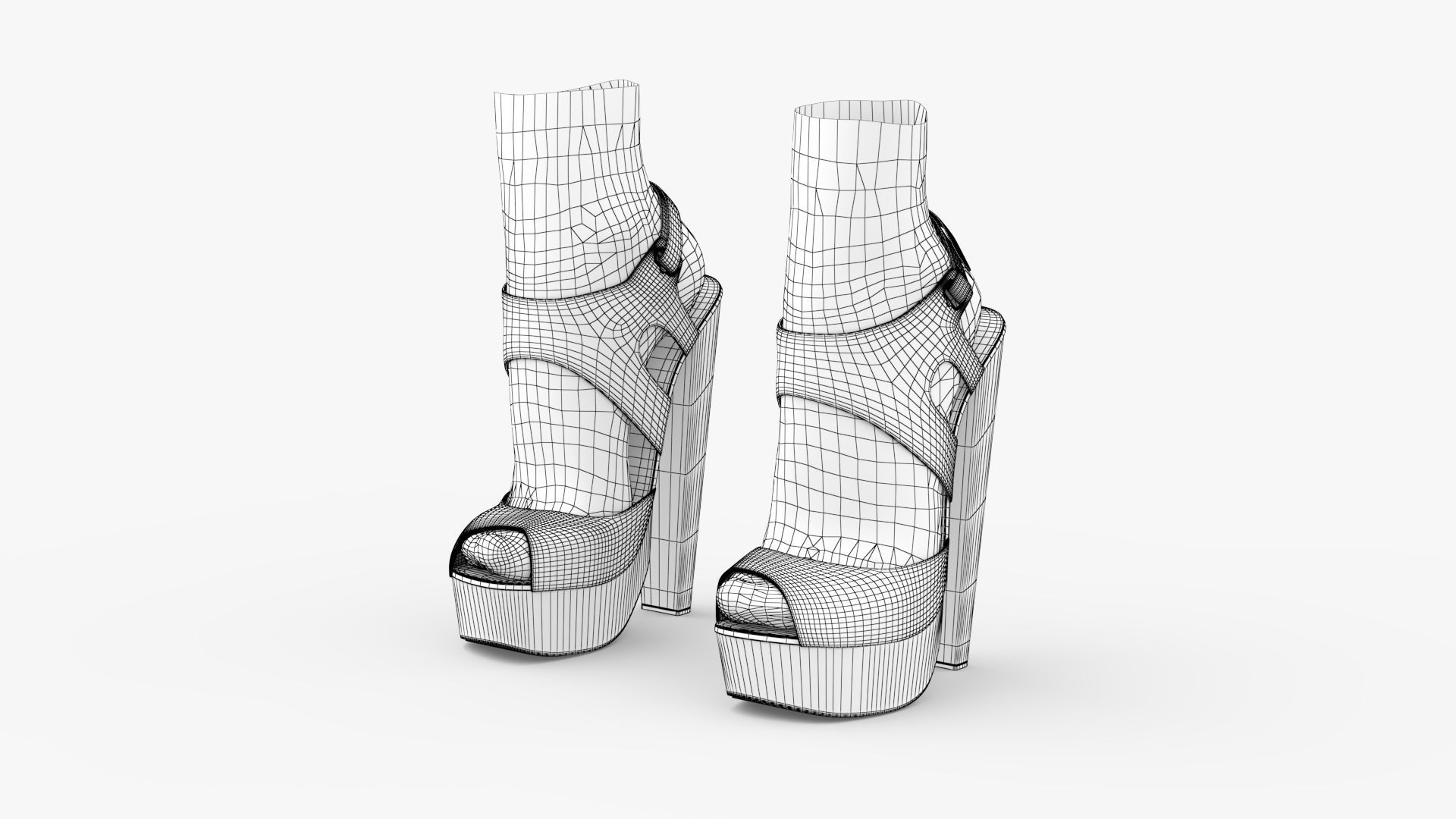 Women Shoe Sandal Wembley Peep Toe 3D model | CGTrader