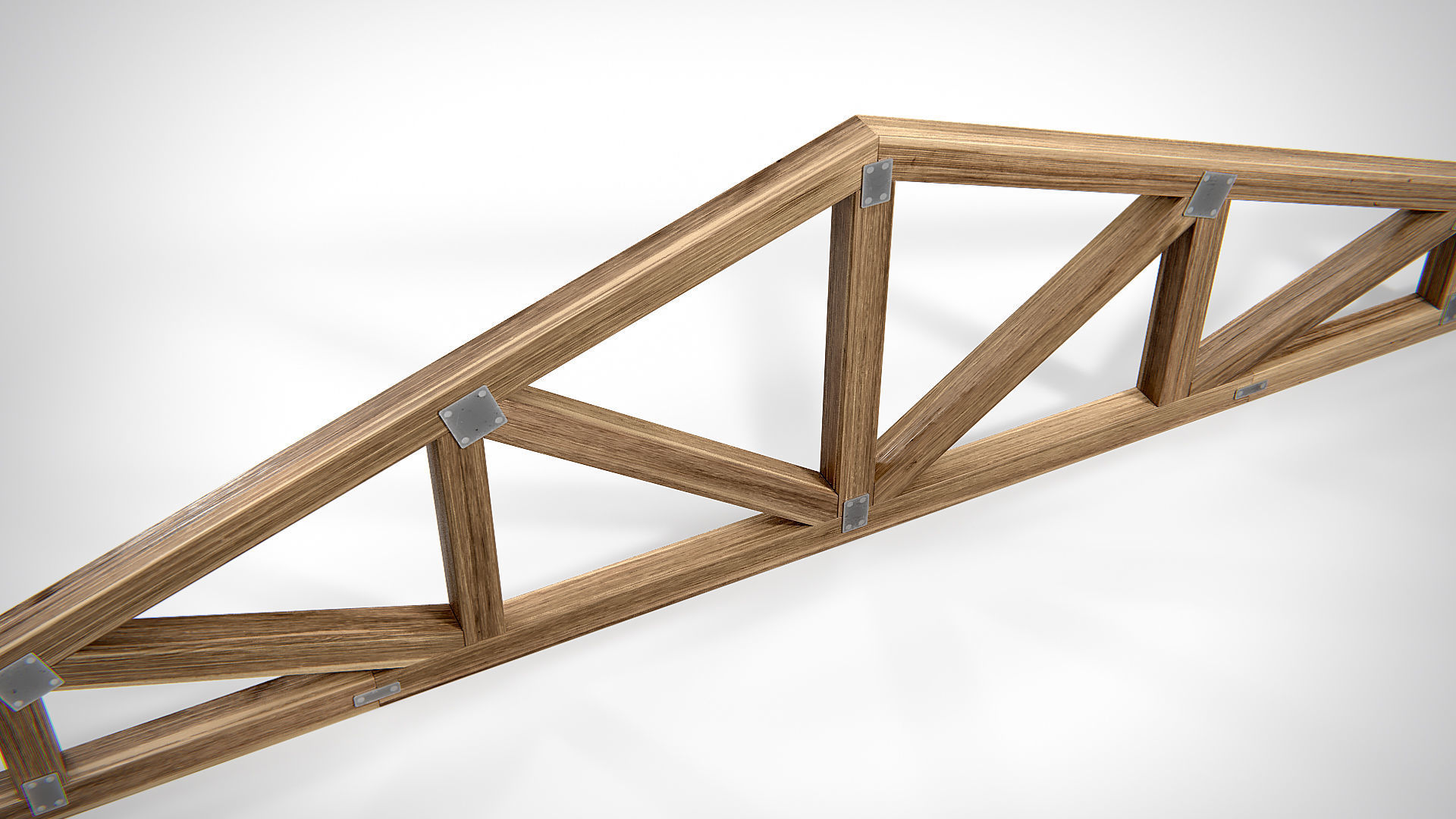 3D model Wooden Truss Double Howe PBR VR / AR / low-poly | CGTrader
