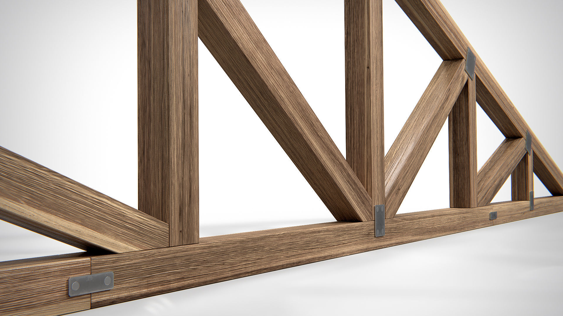 3D model Wooden Truss Double Howe PBR VR / AR / low-poly | CGTrader