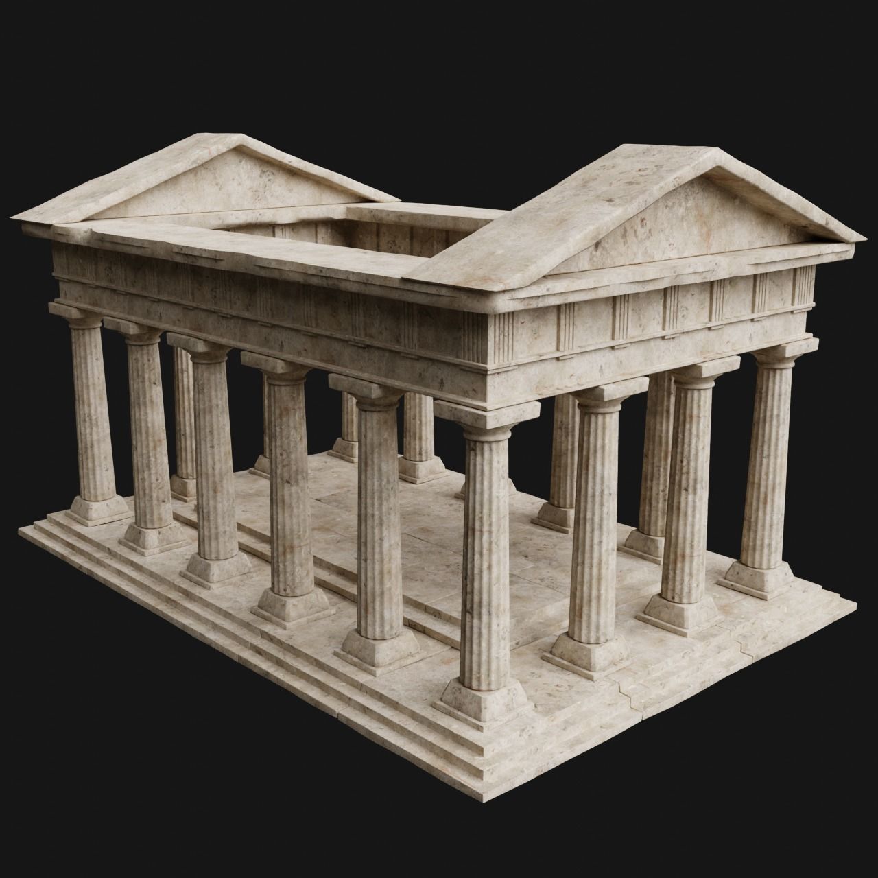 3D model ANCIENT RUIN GREEK ROMAN TEMPLE MONUMENT STATUE COLUMN PACK VR ...