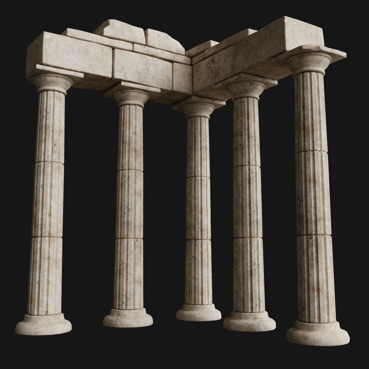 3D model ANCIENT RUIN GREEK ROMAN TEMPLE MONUMENT STATUE COLUMN PACK VR ...