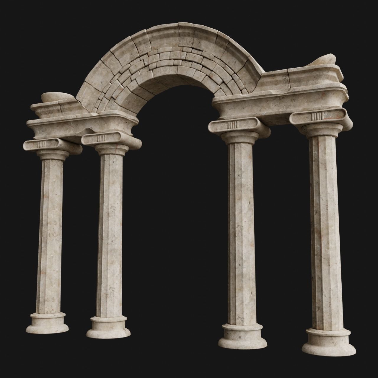 3D model ANCIENT RUIN GREEK ROMAN TEMPLE MONUMENT STATUE COLUMN PACK VR ...