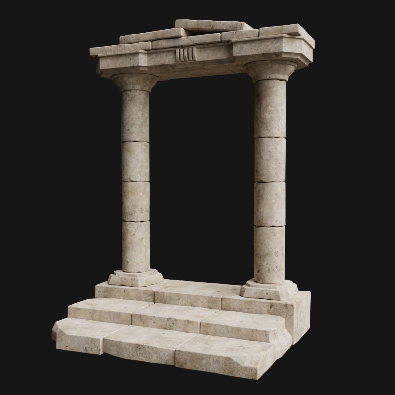 3D model ANCIENT RUIN GREEK ROMAN TEMPLE MONUMENT STATUE COLUMN PACK VR ...