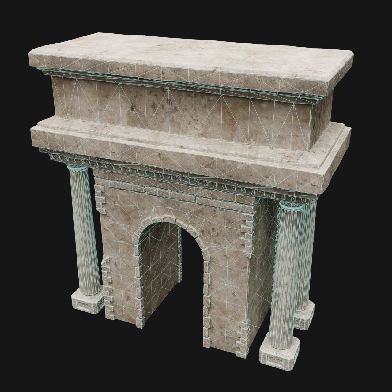 3D model ANCIENT RUIN GREEK ROMAN TEMPLE MONUMENT STATUE COLUMN PACK VR ...