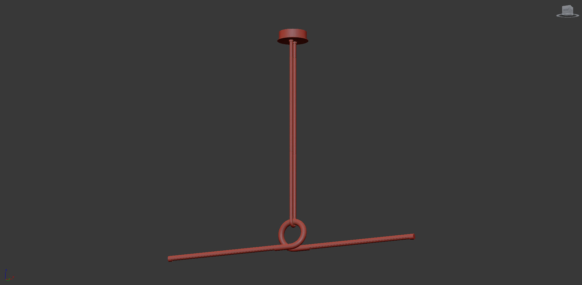 Beau Loop Brass Linear Pendant Light 3D model | CGTrader
