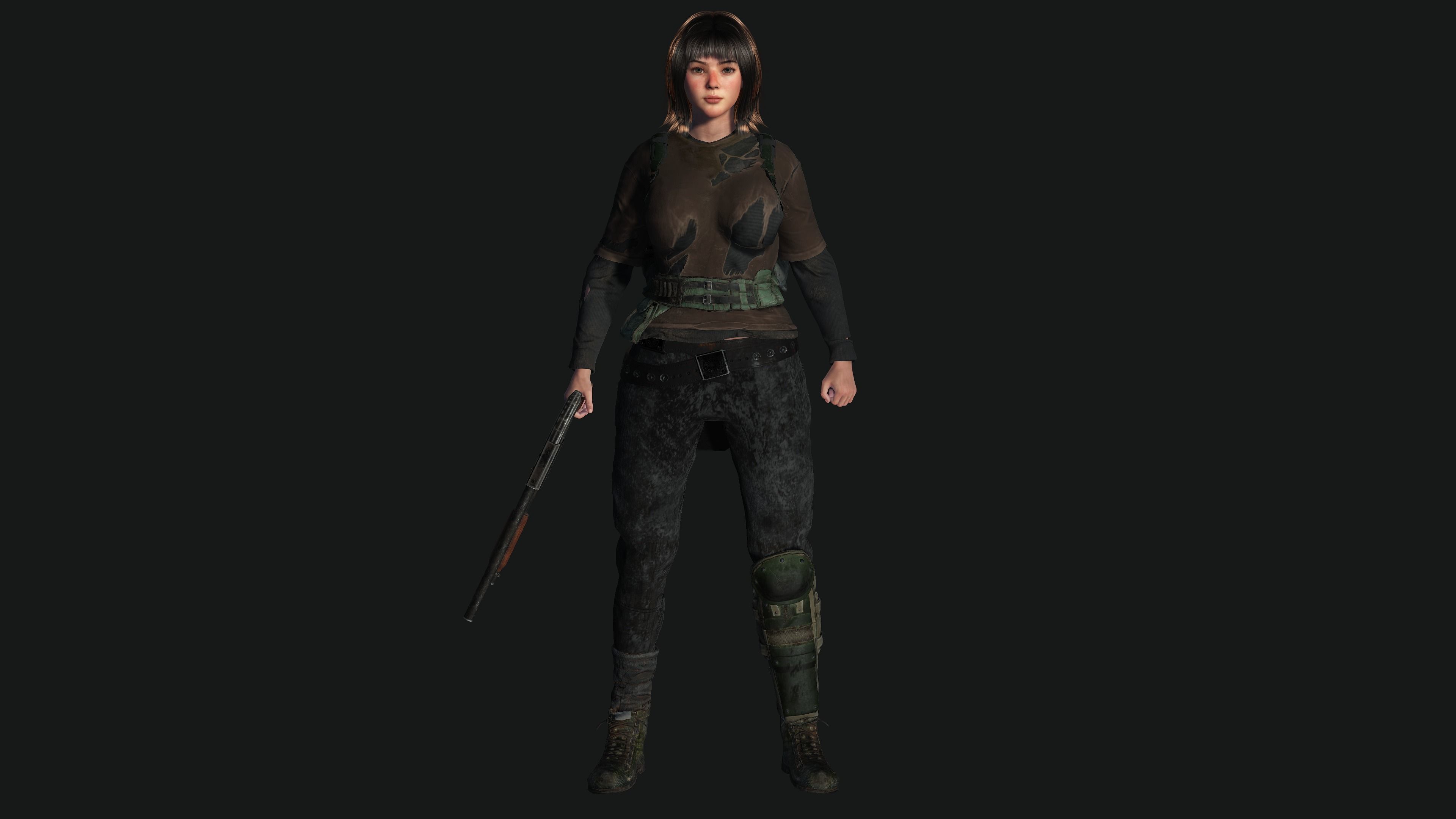 3D model 3D HYPERREALISTIC HUMAN RIG CHARACTER-ASIAN SURVIVAL APOCAlYPTIC VR / AR / low-poly ...