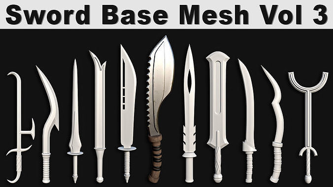 3D model Sword Base Mesh Vol 3 VR / AR / low-poly | CGTrader